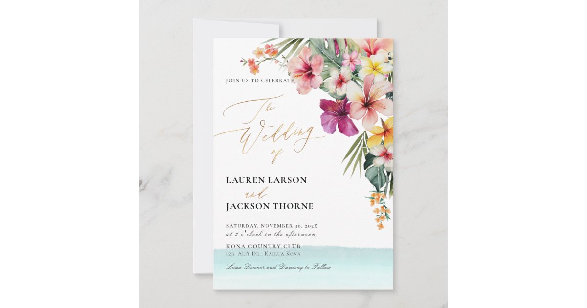 ArtsApp Chic Tropical Paradise Wedding Invitation | Zazzle