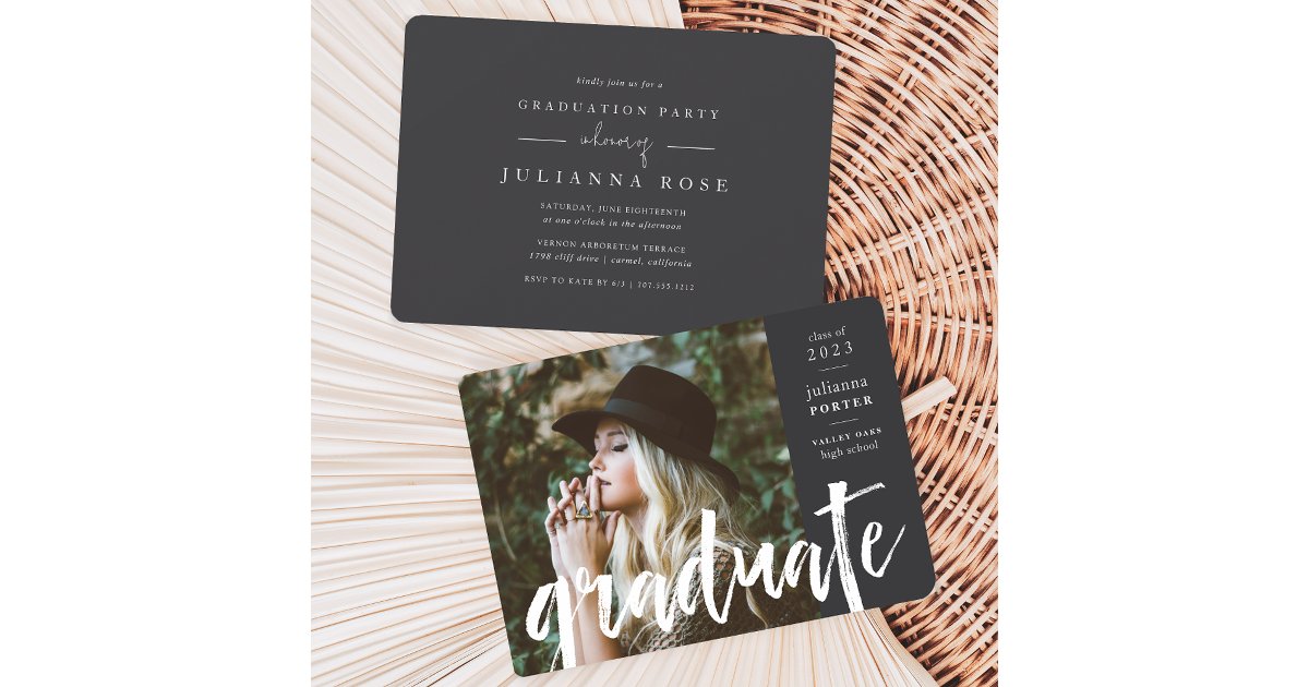 Ash | Sketched Overlay Graduation Party Invitation | Zazzle