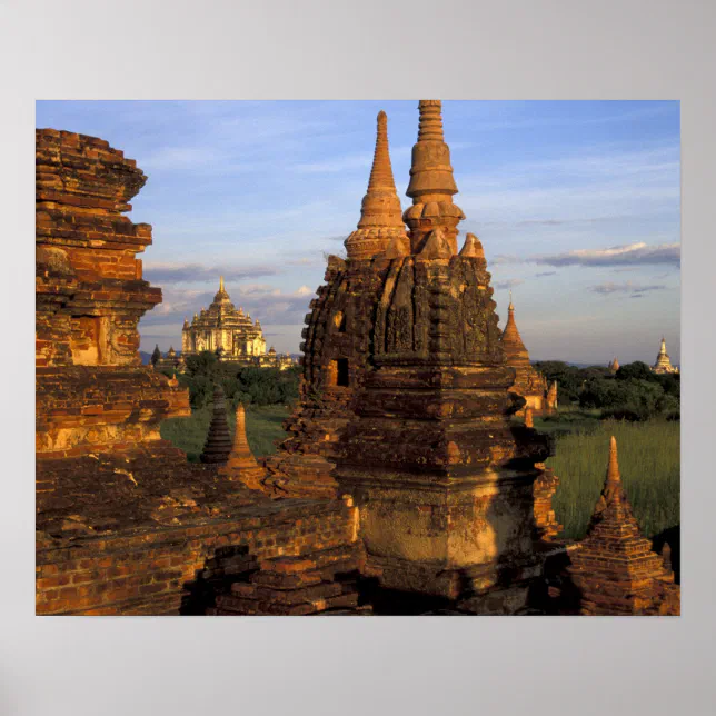 Asia, Myanmar, Bagan. Ancient temples and Poster | Zazzle