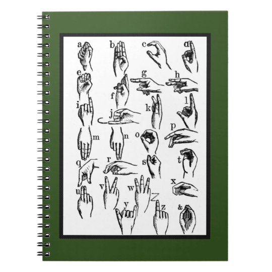 ASL Sign Language Examples Notebook | Zazzle.co.uk