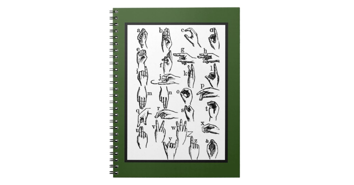 ASL Sign Language Examples Notebook | Zazzle