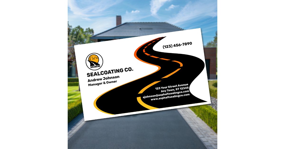 Asphalt Driveway Sealing Company Business Card | Zazzle
