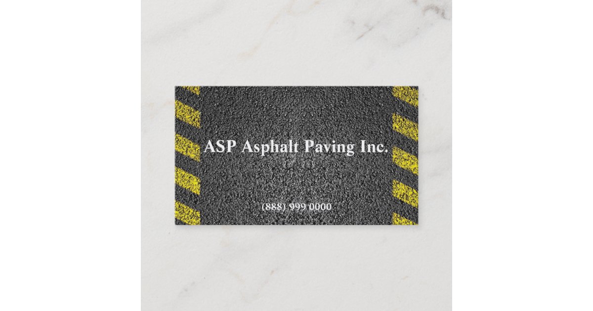 Asphalt Paving Business Card | Zazzle