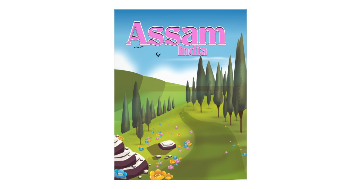 Assam India travel poster print. | Zazzle