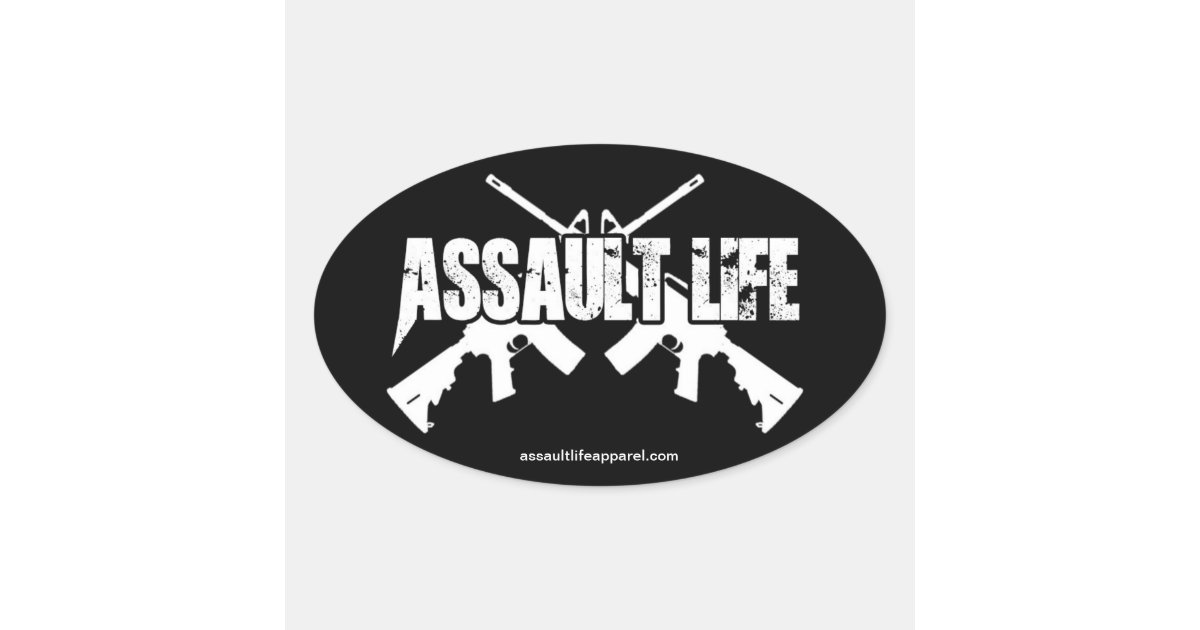 Assault Life - Old School AR Oval Sticker | Zazzle