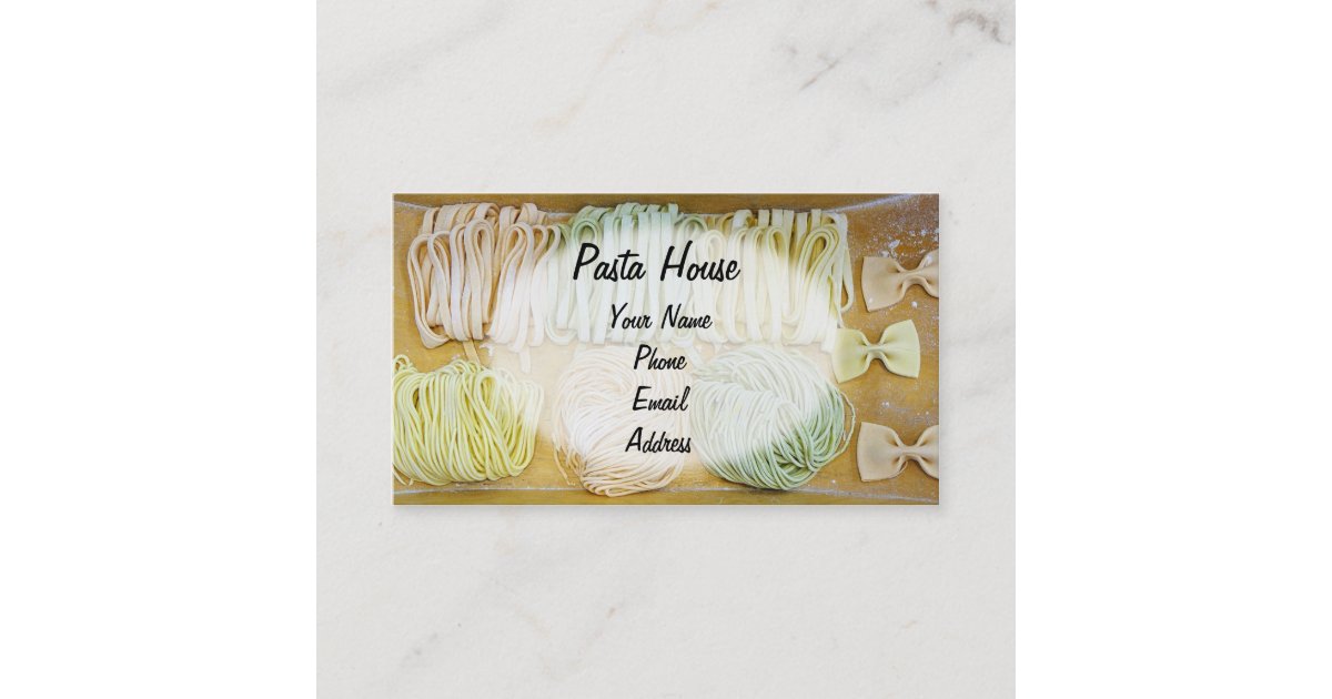 Assortment of Fresh, Handmade Italian Pasta Business Card | Zazzle
