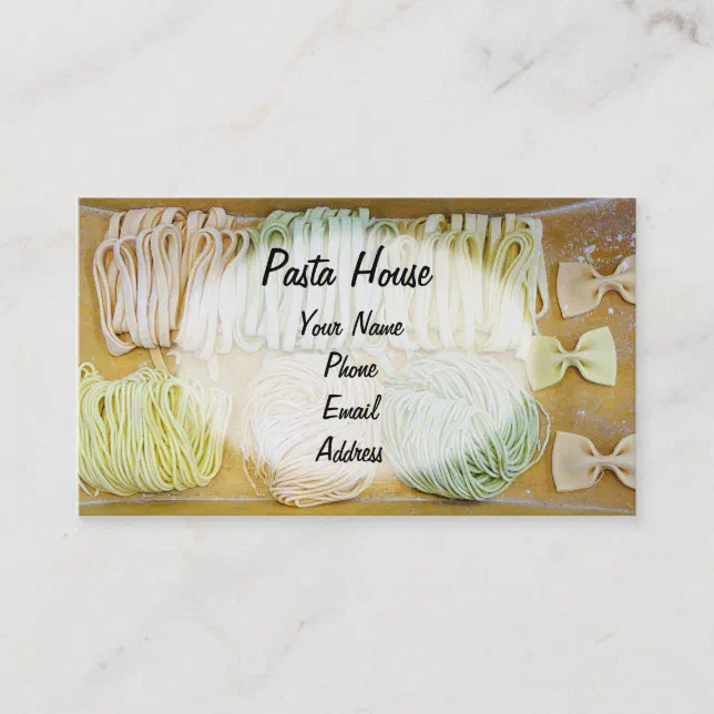 Assortment of Fresh, Handmade Italian Pasta Business Card | Zazzle
