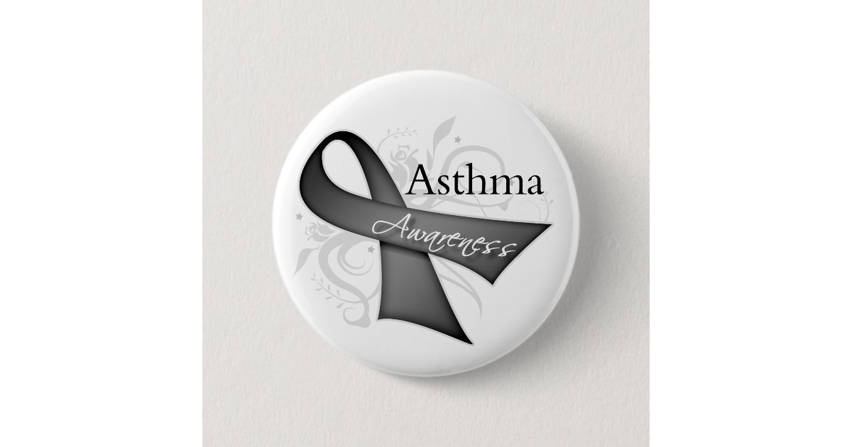 Asthma Awareness Ribbon 6 Cm Round Badge | Zazzle