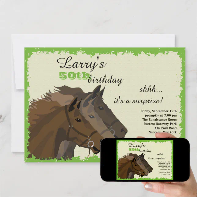 At the Gate Horse Racing Invitation | Zazzle