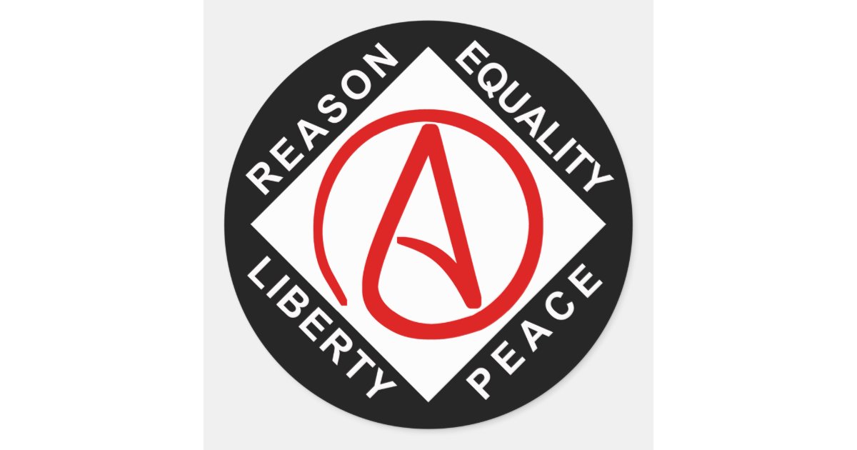 Atheist logo stickers | Zazzle