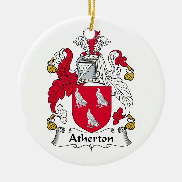 Atherton Family Crest Ceramic Tree Decoration | Zazzle