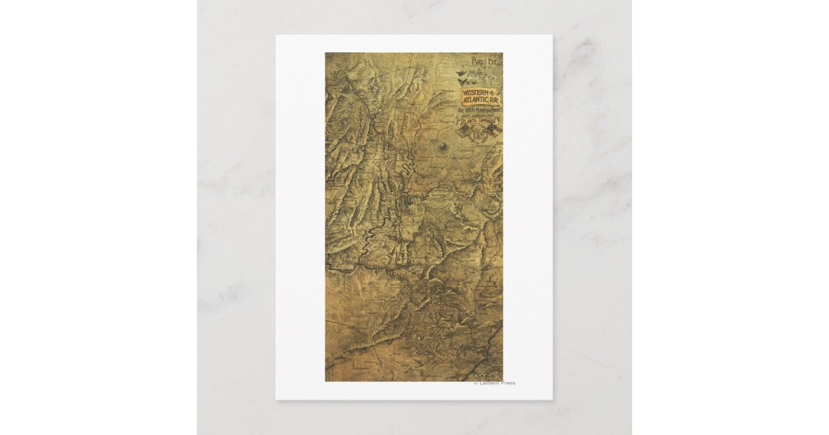 Atlanta Campaign - Civil War Panoramic Map Postcard | Zazzle
