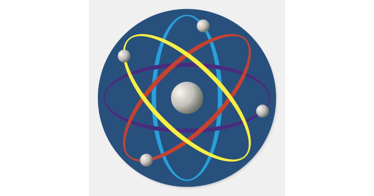 Atom (colour) classic round sticker | Zazzle