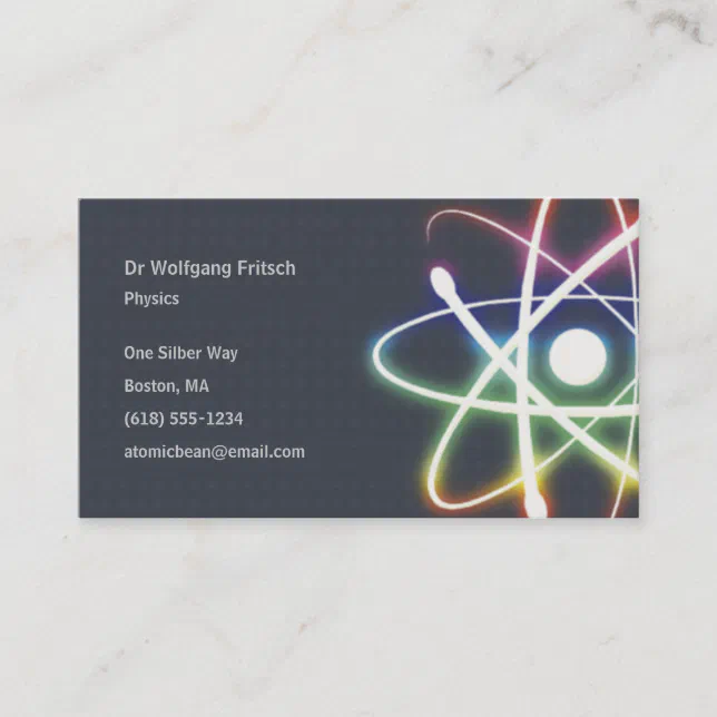 Atom | Scientist Business Card | Zazzle