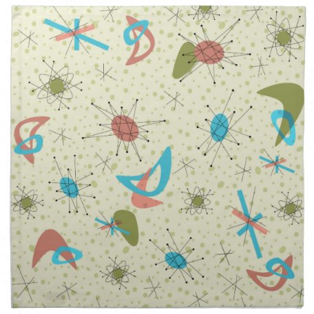 Vintage 1950s Atomic Mid-Century Modern Design Fabric | Zazzle