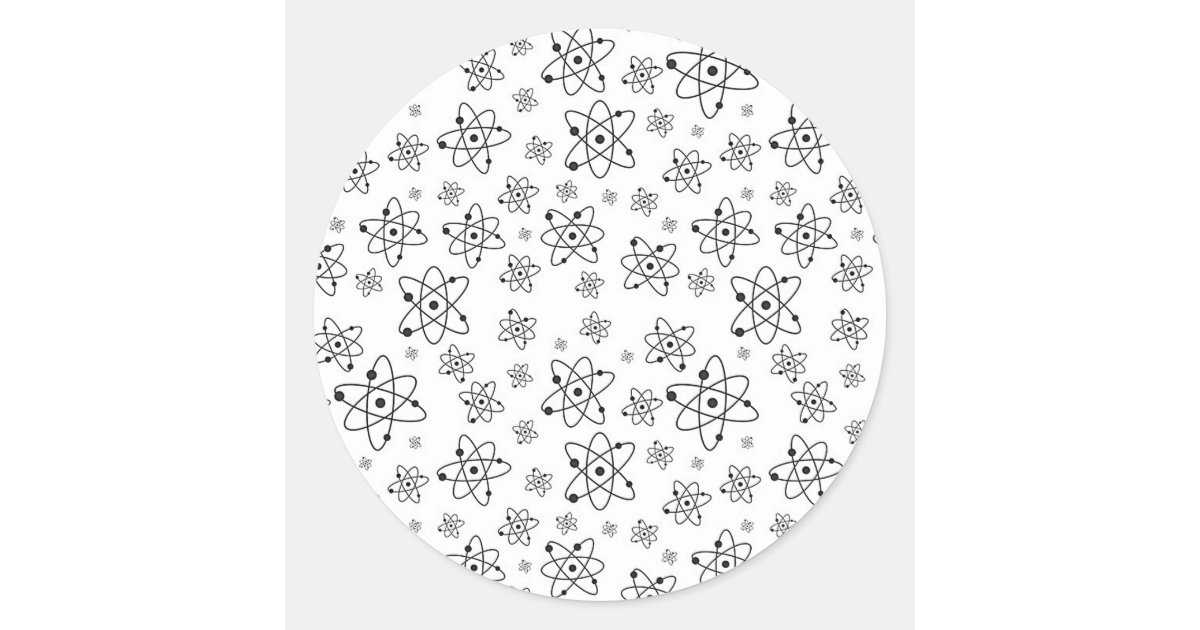 Atoms Retro Atomic Age Pattern Classic Round Sticker | Zazzle