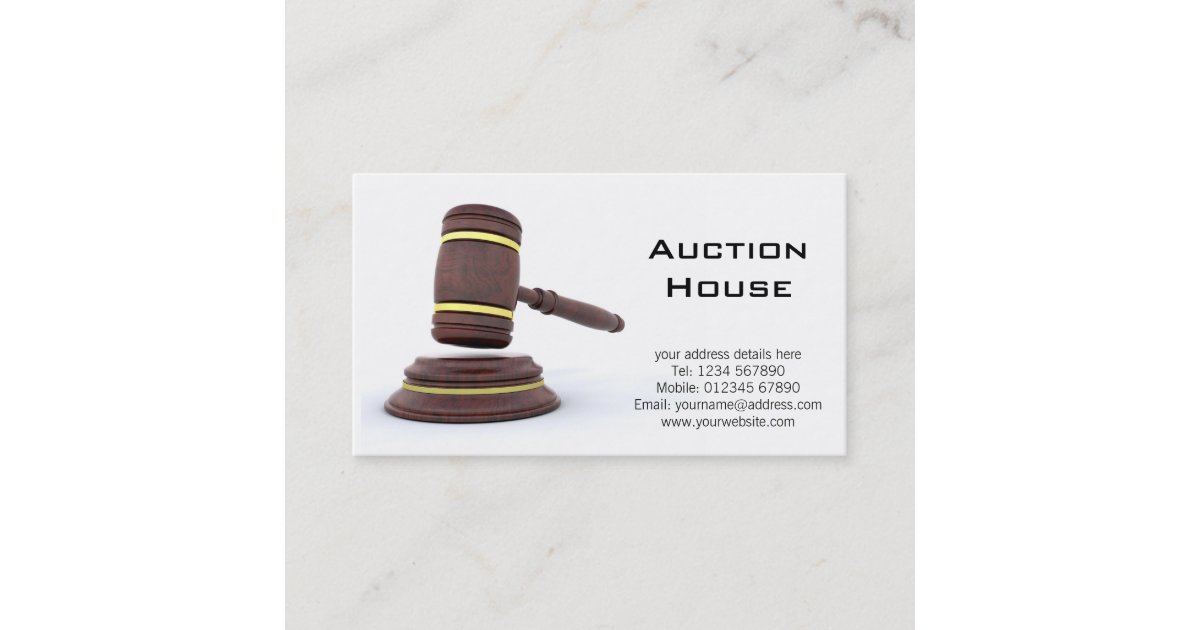 Auction House Business Card | Zazzle