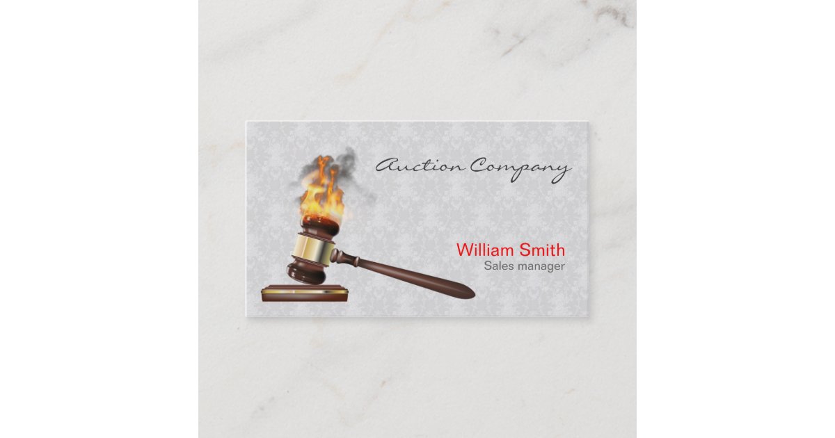 Auctioneer Services Business Card | Zazzle