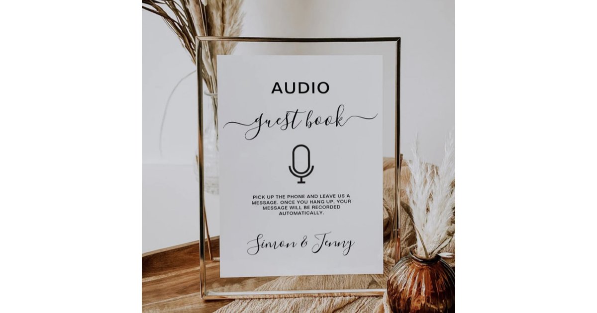 Audio Guest Book Wedding Sign Template, Invitation | Zazzle