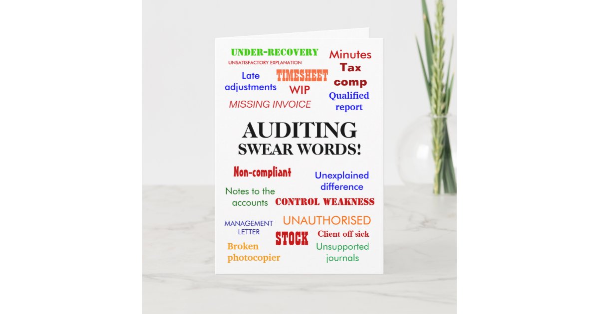Auditor | Auditing Swear Words | Joke Birthday Card | Zazzle