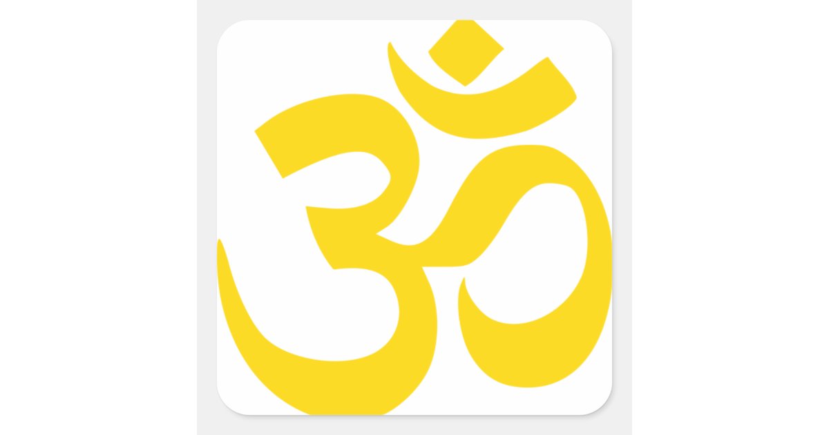 Aum Symbol (Yellow Gold in Colour) Square Sticker | Zazzle