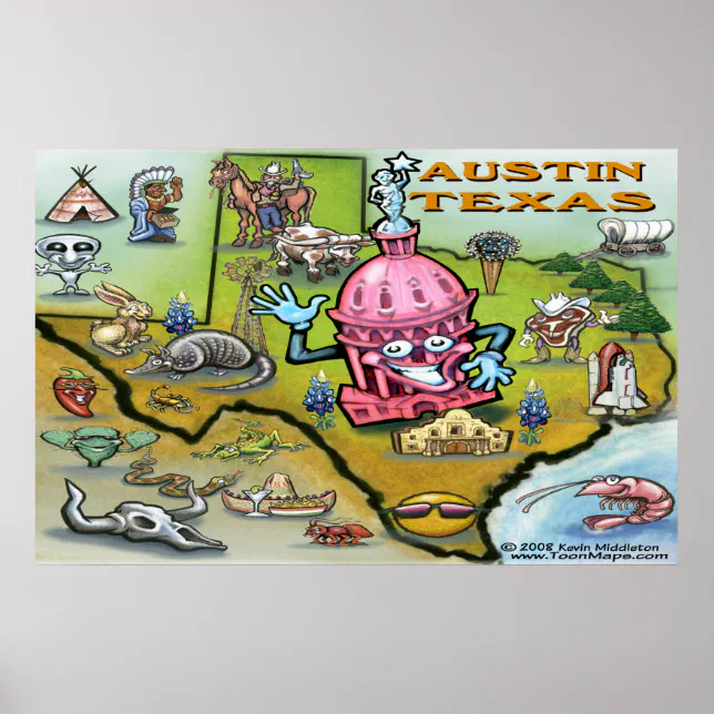 Austin TEXAS Map Poster | Zazzle