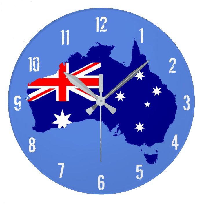Australia Flag Map Wall Clock | Zazzle