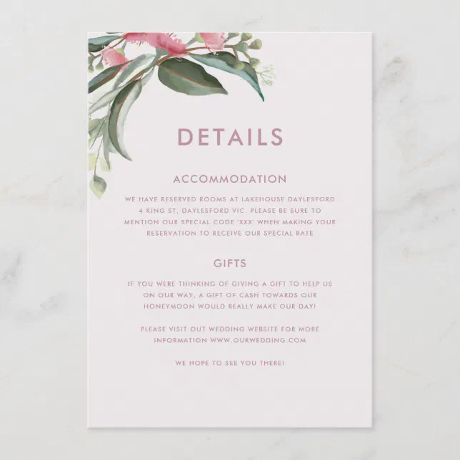 Australian Native Gum Leaf Wedding Invitation | Zazzle