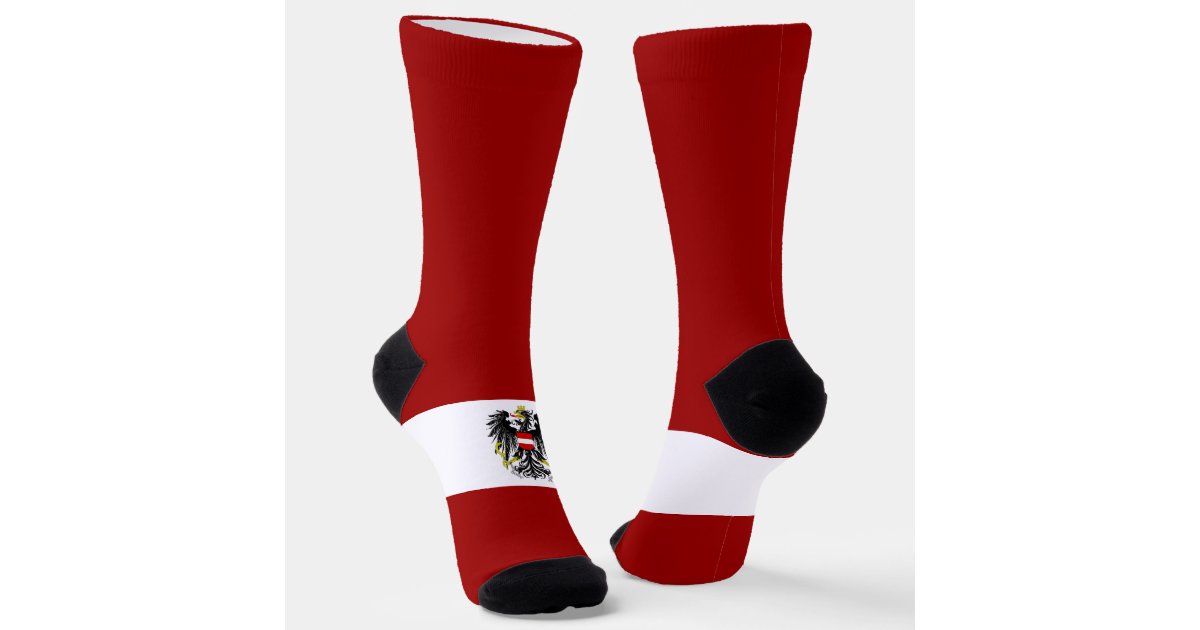 Austrian flag-coat of arms socks | Zazzle