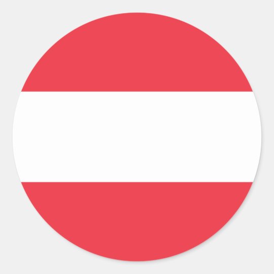 Austrian Flag, Flag of Austria Classic Round Sticker | Zazzle.co.uk