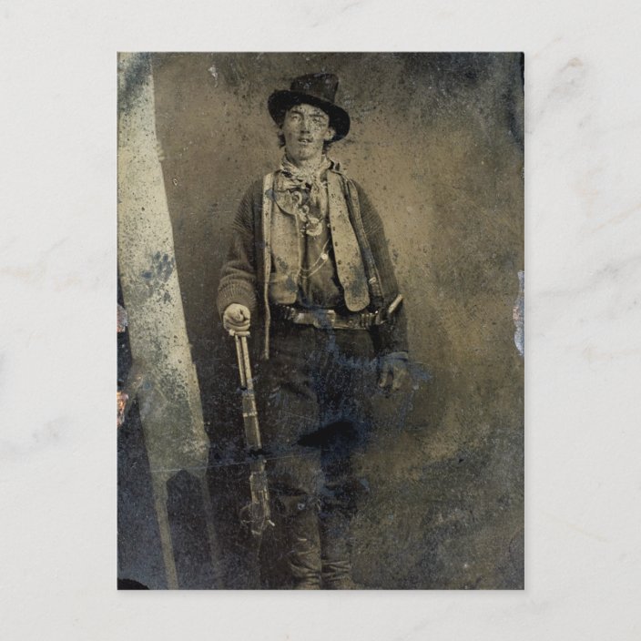 Authenticated portrait of Billy the Kid (1880) Postcard | Zazzle.co.uk
