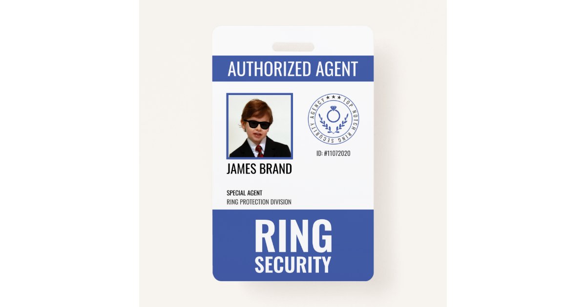 Authorised Agent Ring Bearer Security ID Badge | Zazzle.co.uk