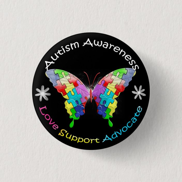 Autism Awareness Butterfly 3 Cm Round Badge | Zazzle.co.uk