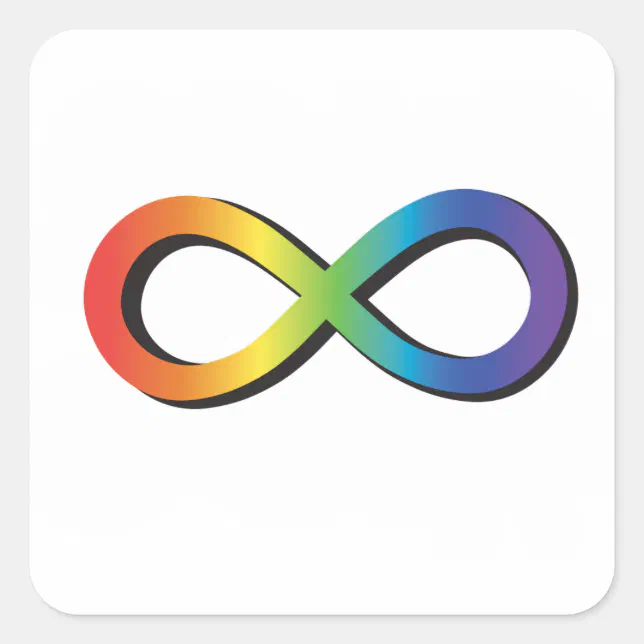 Autism Awareness Infinity Symbol Square Sticker | Zazzle