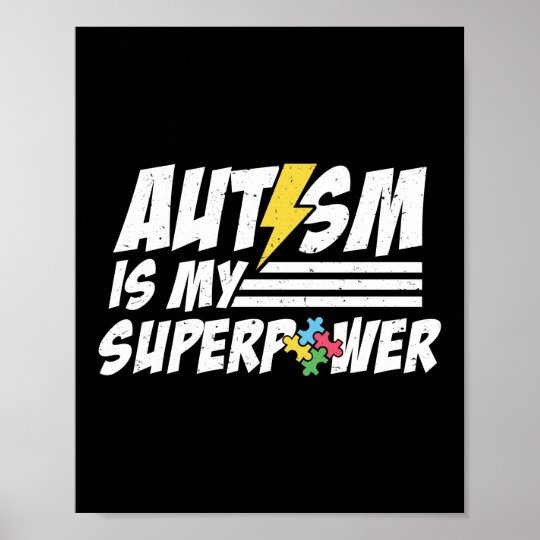 Autism Is My Superpower Autism Superhero Poster | Zazzle.co.uk