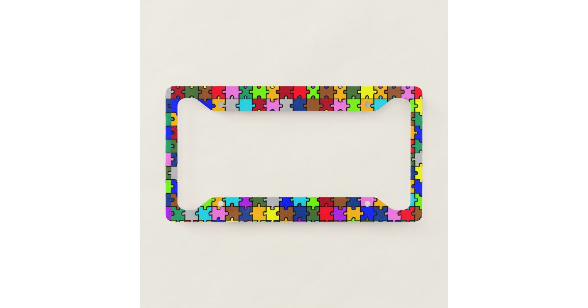 Autism jigsaw licence plate frame | Zazzle