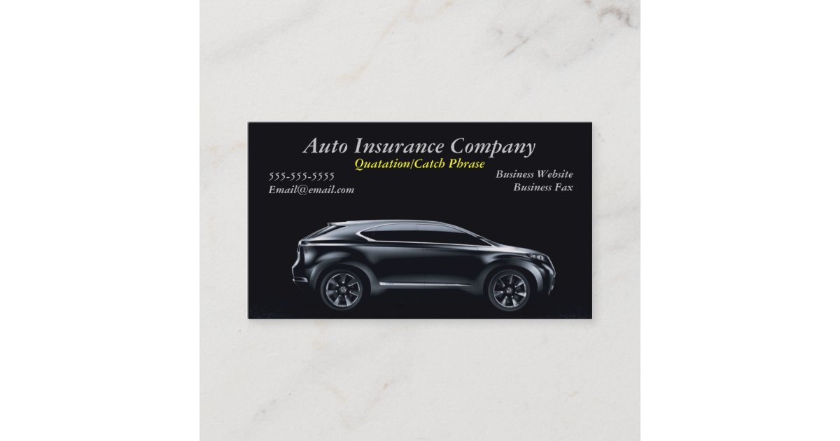 auto insurance business card | Zazzle