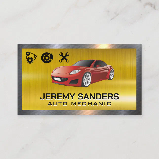 Auto Service Icons | Mechanic Business Card | Zazzle