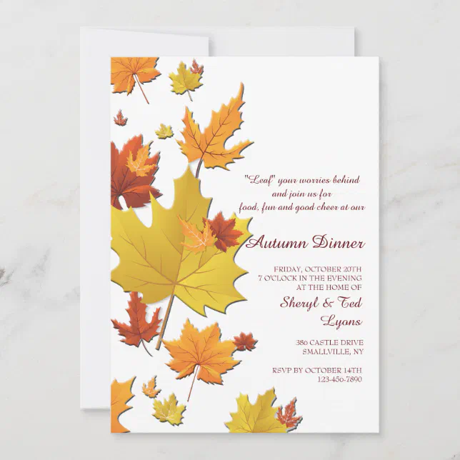 Autumn Background Invitation | Zazzle