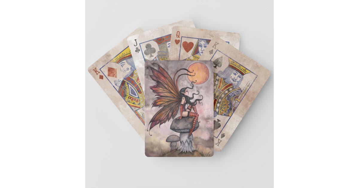 Autumn Gothic Fairy Fantasy Art Playing Cards | Zazzle.co.uk