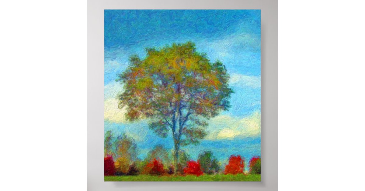 Autumn Tree Painting Poster | Zazzle