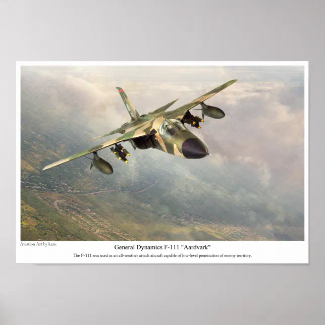 Aviation Art Poster " F-111 Aardvark" | Zazzle