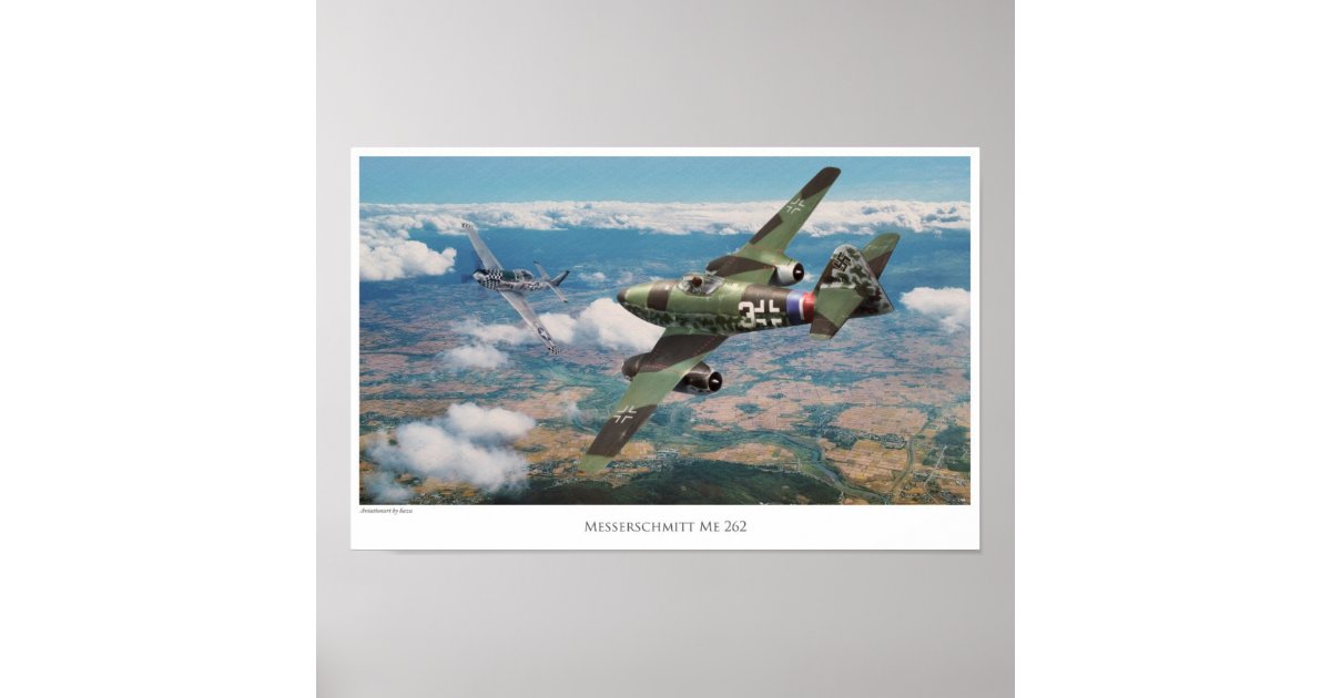 Aviation Art Poster "Messerschmitt Me 262" | Zazzle