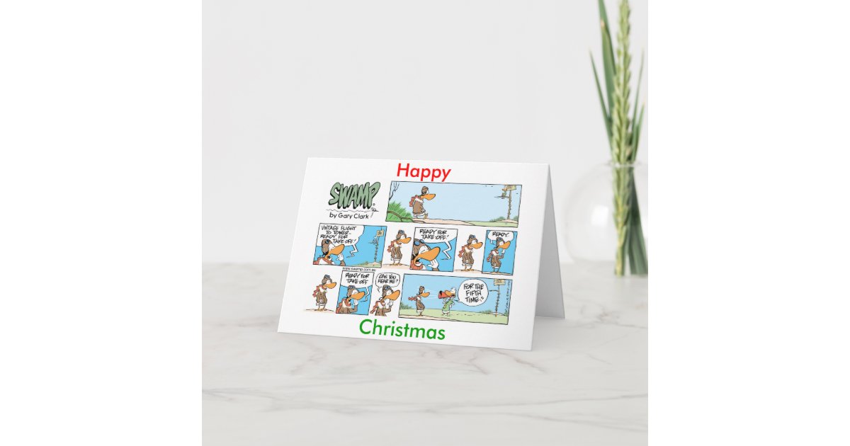 Aviation Humour Cartoon Christmas Card | Zazzle