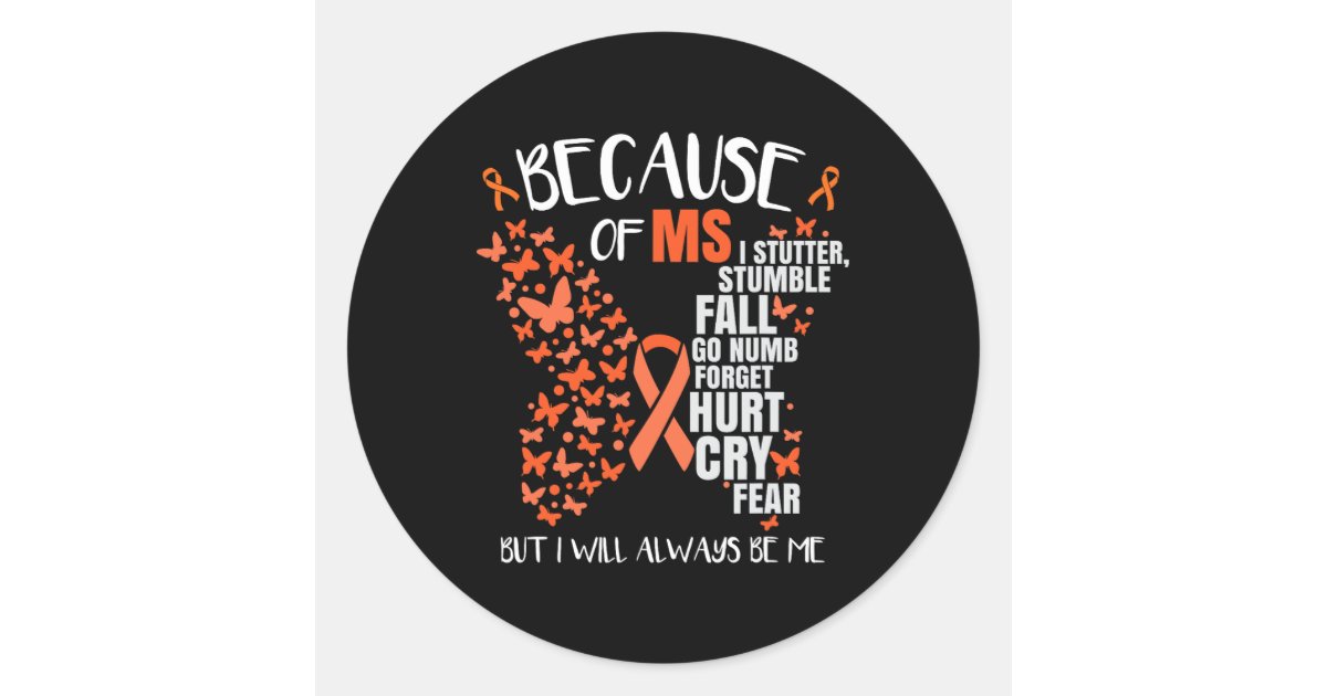 Awareness Multiple Sclerosis Butterfly Classic Round Sticker | Zazzle