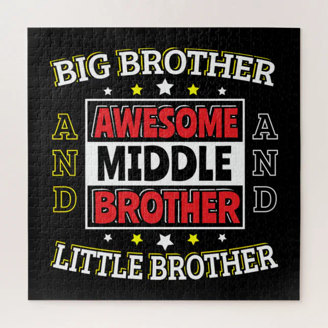 Awesome Middle Brother - is Big and Little Jigsaw Puzzle | Zazzle