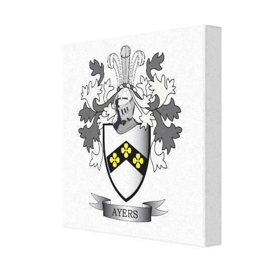 Ayers Family Crest Coat of Arms Canvas Print | Zazzle.co.uk