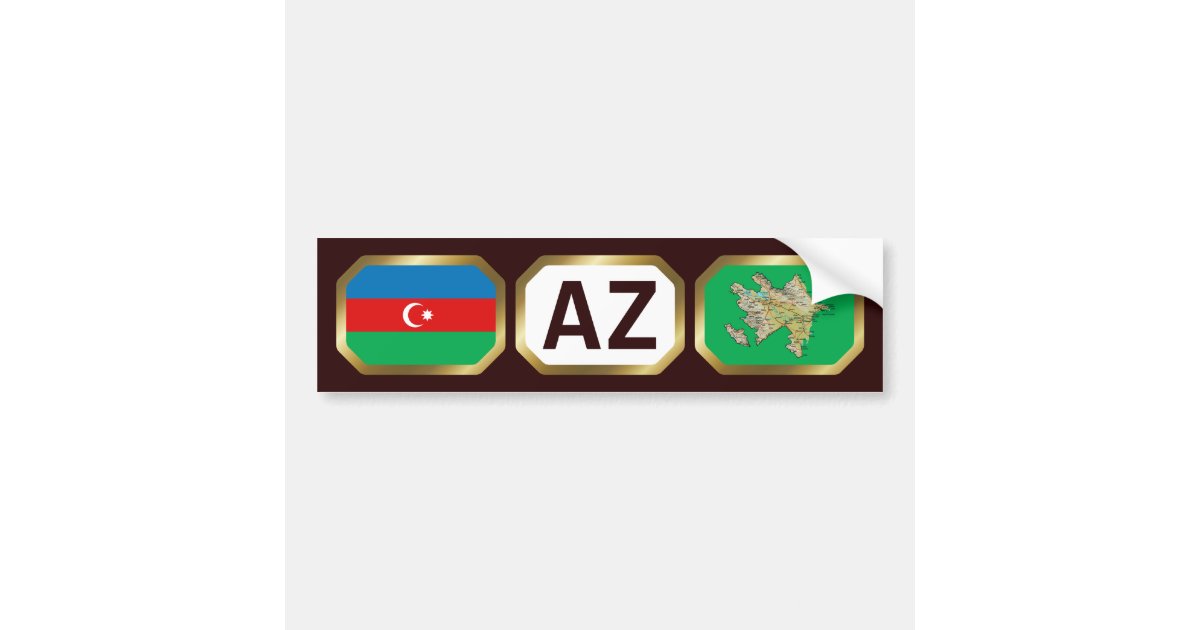 Azerbaijan Flag Map Code Bumper Sticker | Zazzle