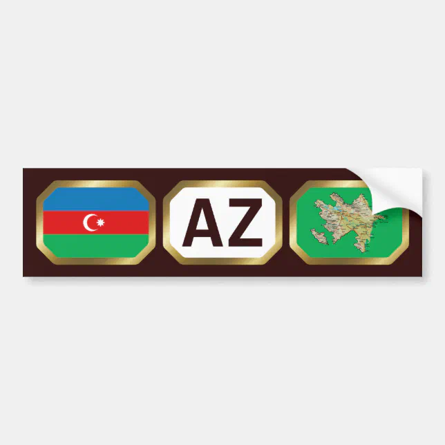 Azerbaijan Flag Map Code Bumper Sticker | Zazzle