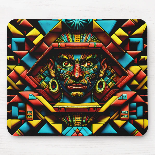 Aztec Design Pattern Three Mouse Mat | Zazzle